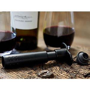 Le Creuset Wine Pump and 3 Stoppers, Cerise