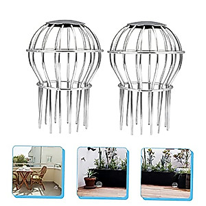 YARNOW 2 pcs Stops Rooftop Line to Guard Downspout Cap Outdoor Cover Steel Stainless Strainer Blocking Gutter Roof Other Pipe Extensions Floor Leaf Tool Leaves Clogging Anti- Down Drain
