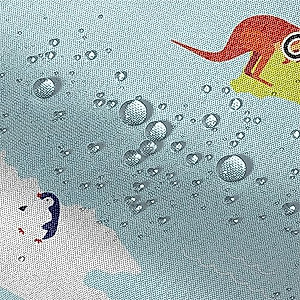 Animal World Map Children's Shower Curtain Fun Cartoon Educational Tools Plants Marine Waterproof Fabric Bathroom 72 X 72 Inches with Hooks…