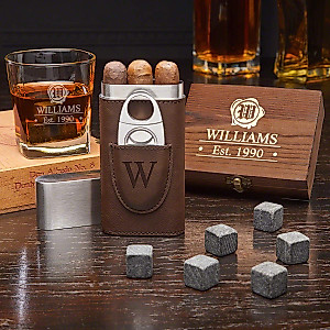 Personalized Whiskey Gift Set with Cigar Case (Custom Product)