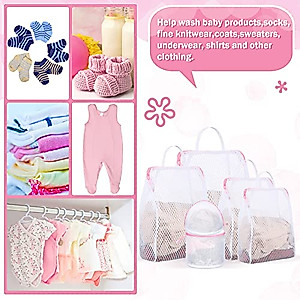 6 Pieces Mesh Laundry Bags Mesh Wash Bags with Bra Washing Bags for Laundry Lingerie Bags for Washing Delicates Bag for Washing Machine Laundry Mesh Bag for Blouse Garment Hosiery Sock Underwear