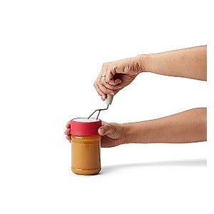 Chef'n Nut Butter Stirrer, Fits Most Mason Jars, Red