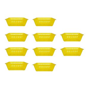 SAFIGLE 10pcs for Bathroom Home Makeup Bin Holder Coins Container Organizer Decorative Plastic Tray Household Storage Modular Baskets Sundries Mini Yellow Desktop Basket Multipurpose Coin