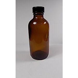 4 Ounce Boston Round Heavy Amber Glass Bottles w/Lined Caps-6 Pack-Pharmaceutical Grade USA Made