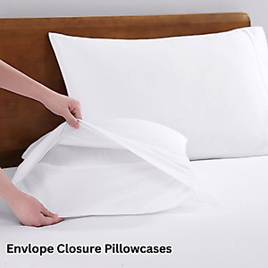 100% Organic Cotton Queen Sheets, 4-Piece bed sheets for Queen Size Bed Percale Weave Ultra Soft Best Bedding Sheets for Bed, Breathable, Fits Mattress Upto 15" Deep - White Queen Sheet Set