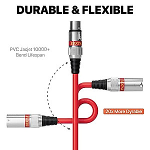 EBXYA XLR Cables 50 ft 2 Pack - Mic Cables Balanced DMX Cable Male to Female Suitable for Microphones, Radio Station, Stage Lighting