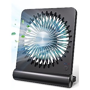 FERRISA Desk Fan, Small But Powerful, Portable Fan Battery Operated, 220° Tilt Folding Ultra Quiet mini Personal Fan, Strong Wind, 3 Speed Adjustable For Home Office Desktop Travel Camping (Black)