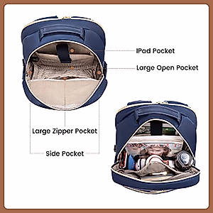 LOVEVOOK Laptop Backpack for Women, Quilted Business Travel 15.6-inch Computer Bag, Doctor Nurse Backpack Purse for Work, Navy