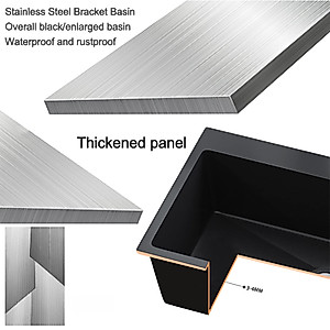 Vardeau Freestanding Stainless Steel Black Utility Sinks,Commercial Kitchen Washing Sink 1Compartment with Faucet,Heavy Duty Hand Washing Basin, 90x45x86cm