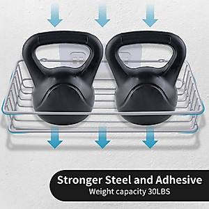 TONLEA Shower Shelves for Inside Shower,2 Pack Shower Caddy Suction Cup,Adhesive Shower Caddy with Large Capacity,Bathroom Shower Organizer Durable,Shower Storage Rack Basket Organization(White)