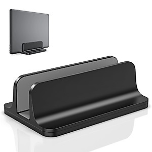 Vertical Adjustable Laptop Stand, Adjustable Laptop Stand Desktop Stand, Adjustable Base Size Compatible for Lenovo / Dell / ASUS Gaming Laptop (up to 17.3 inches) (Black)