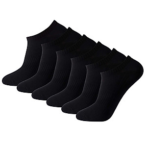 Men's 6-Pack Black Anti Odor Sweat Wicking Quick Dry Casual No Show Sports Socks,Size 7-12
