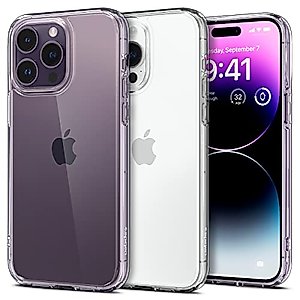 Spigen for iPhone 14 Pro Case, [Anti-Yellowing Technology] [Military Grade Drop Protection] Shockproof Ultra Hybrid Phone Case for iPhone 14 Pro - Crystal Clear