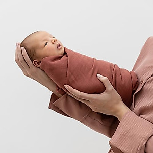 Pondering Pine Organic Muslin Swaddle Blanket - Baby Receiving Blankets Neutral - Boho Earth Tone Collection, 4 Pack, 47" x 47