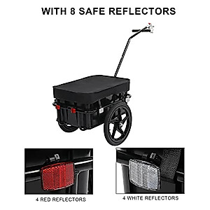 PEXMOR Bike Cargo Trailer with Removable Box & Waterproof Cover, Bicycle Wagon Trailer with 16" Wheels & Quick Release Universal Coupler, Large Loading Bike Trailer Storage Cart with Reflectors