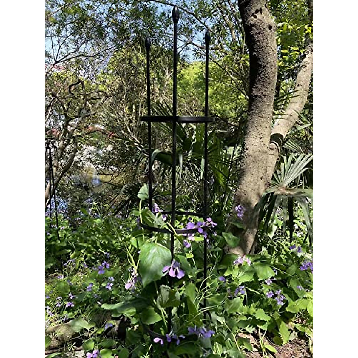 Black Plant Trellis Garden Trellis Clinging Roses Trellis Plant Cage Climbing Flower Support with Coating to Decorate Your Garden 2 Packs