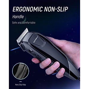 Hair Clippers SUPRENT Corded Hair Clippers for Men, 21-piece Hair Cutting Kit with 27 Cutting Length, 10 Guide Combs, Scissor, Storage Case