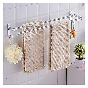 Towel BAR Rack Towel Bar Rail Wall Bath Towel Holder Stainless Steel Towel Rack,Towel Rack Bathroom Towel Rack Space Aluminum Bathroom Wall Mount Single Rod Towel Bar Toilet Rack (Size : 60cm)