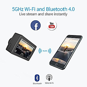 YI 4K Action and Sports Camera, 4K/30fps Video 12MP Raw Image with EIS, Live Stream, Voice Control - Black