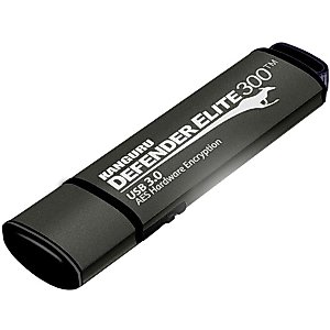 Kanguru Defender Elite300 – 256 GB Hardware Encrypted Flash Drive - FIPS 140-2 Certified - SuperSpeed USB 3.0 – Water Resistant