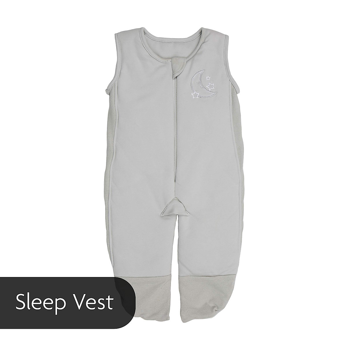 Baby Brezza 3-in-1 Baby Sleepsuit - Unique Swaddle Transition Sleepsuit - Breathable with Mesh Panels - Converts Between Sleepsuit, Wearable Blanket & Sleep Vest, 3-6 Months, Grey