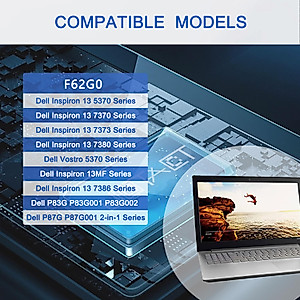 JOTACT F62G0 39DY5 38WH Laptop Battery for Dell Inspiron 13 7000 2-in-1 7370 7380 5370 P83G P87G P91G P83G001 P83G002 P87G001 Vostro 13 5370 Series 039DY5 0F62G0 RPJC3 0RPJC3 F62GO 11.4V