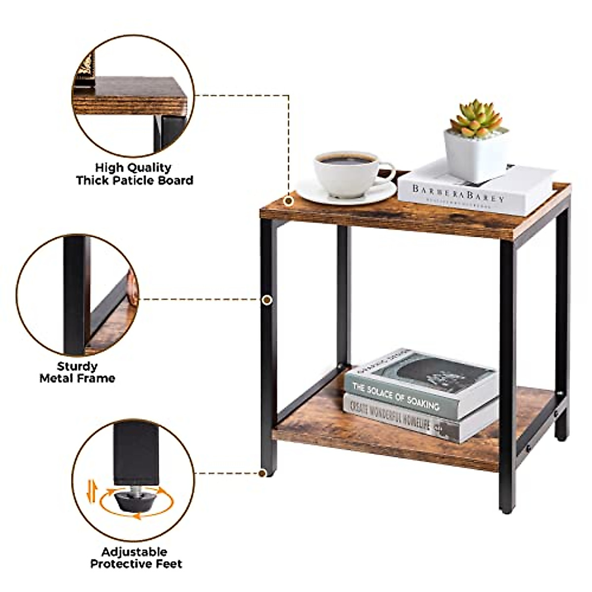 Short Table Small Table Stand Small Tables for Small Spaces Low Small Side Table Black Metal Small End Tables Living Room Printer Tables Mini Coffee Table Little Small Night Stand Nightstand Bedroom