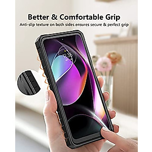 WTYOO for Motorola Moto-G-5G 2022 Case: Military Grade Shockproof Protection Cover with Kickstand | Matte Textured Rugged Protective TPU & Drop Proof Sturdy Phone Case Black