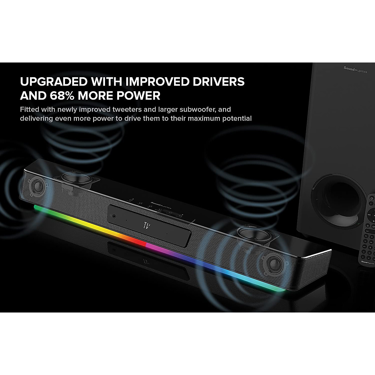 Creative Sound Blaster Katana V2 RGB True 5.1 Multi-Channel Gaming Soundbar with Subwoofer, ft. Tri-Amplified 5-Driver Design and Super X-Fi Technology, SXFI Battle Mode