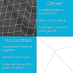 Trellis Netting, Plant Net, Mesh Scrog Roll, 5' x 350', 6x6 Inch Squares, Nylon, Trellising Nets, Outdoor Trelis Support, Trelles for Climbing Plants, Garden, Flower, Tomato, Vegetable | Houseables