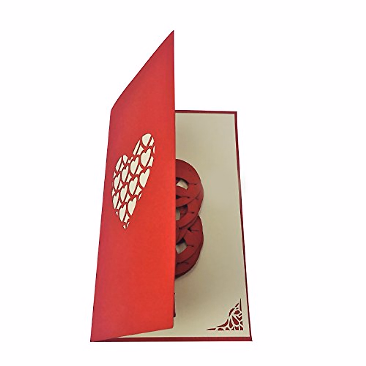 WOWPAPERART I Heart You - 3D Pop Up Card - For Love, Valentine, Birthday Card, Wedding, Anniversary