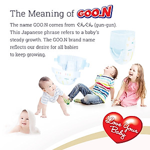 GOO.N Plus+ Diapers L Size (up to 31 lb) Unisex 54 Count Japanese Tape Straps Sensitive Skin, Made in Japan
