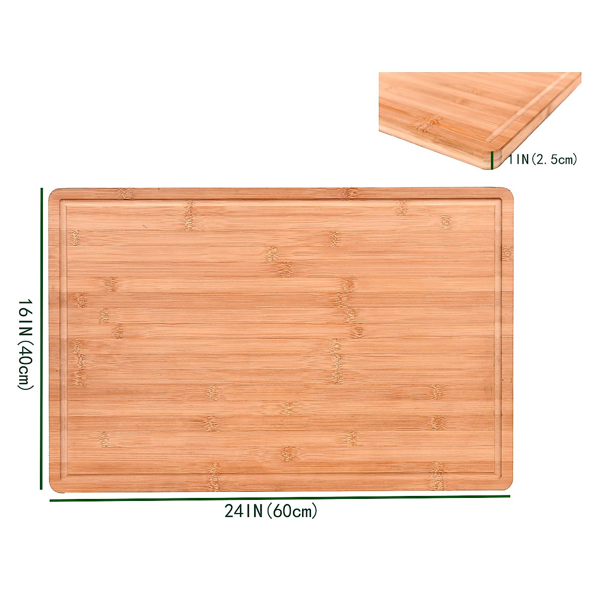XXXL Extra Large Bamboo Cutting Board 24x16 Inches Largest Stove Top Wood Carving Board for Turkey BBQ Meat Vegetable with Juice Groove Over Sink