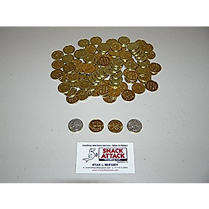 (100) Amusement Vending Machine 0.984 Tokens or Coins - Brass Plated (Larger Than a Quarter) / Free 2-3 Day Ship!