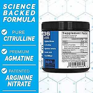 PEScience High Volume Nitric Oxide Booster Pre Workout Powder with L Arginine Nitrate, Raspberry Lemonade, 36 Scoops, Caffeine Free