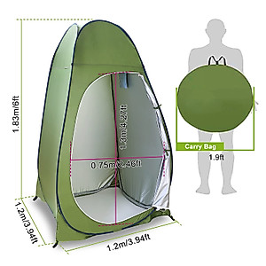 iMounTEK Portable Foldable Outdoor Pop Up Toilet Tent Changing Clothes Room Shower Tent Camping Shelter Privacy Tent w/Carry Bag