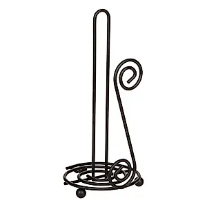 Spectrum Diversified Scroll Paper Towel Holder for Kitchen Countertop & Dining Room Table, Black