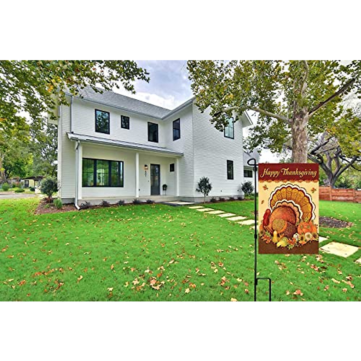 Thanksgiving Garden Flag,Happy Thanksgiving Flags 12 x 18 Inch Thanksgiving House Flag Double-Sided 2 Layer Thanksgiving Turkey House Flag for Thanksgiving Decoration
