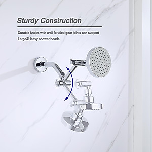 Senhozi 4 Inch Shower Head Extension Arm, Solid Brass Shower Arm for Shower Head Extension, Adjustable Shower Arm for Rainfall Shower Head and Handheld Shower Head, SE003CP