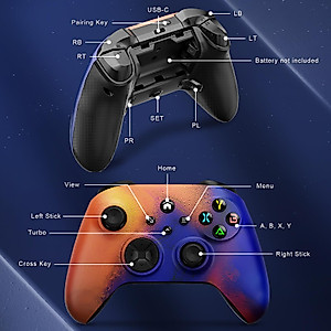 Dinosoo Wireless Controller for Android Windows PC Steam Games, Dual Vibration TURBO Macro Function Hall Trigger 3.5mm Headphone Jack - Oil Painting (Can't Connect to Xbox for Now)