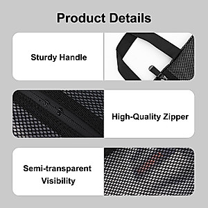 Fixwal Shoe Bags for Travel, 2 Pack, Translucent, Medium, Black, Waterproof Travel Shoe Bags for Packing