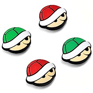 Switch Thumb Grips Joystick Caps Compatible with Nintendo Switch/OLED/Lite Controller Accessories, FUNLAB Cute Silicone Analog Stick Cover for Mario Fans, 4PCS - Green & Red Koopa Turtle Shell