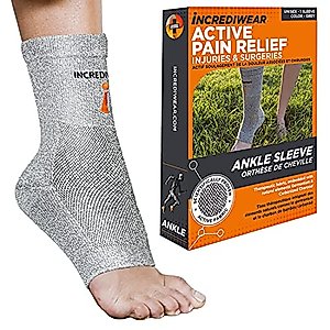 Incrediwear Radical Pain Relief For Aches & Injuries Ankle Brace, Grey, S/M