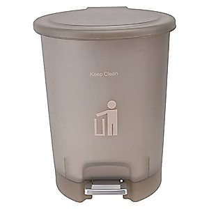 Cabilock Foot Step on Trash Bucket Household Large Capability Garbage Can Floor Waste Rubbish Recycle Basket for Home Kitchen Office Bedroom Grey 5L