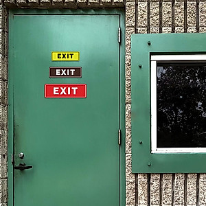 All Quality Standard Exit Wall or Door Sign | Durable Plastic and Easy Installation | Double-Sided Foam Adhesive Tape - Silver - Large (1 Pack)