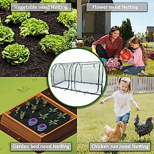 Large Tunnel 8.2'x4' Plant Netting Cover 4FT Tall Crop Cage Netting Pest Guard Cover for Vegetables Fruits Durable Gardening Net for Plant and Animal