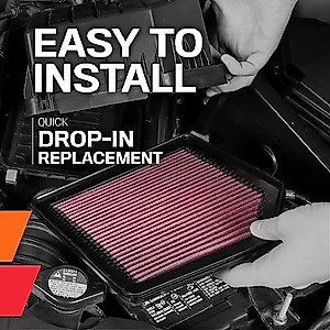 K&N Engine Air Filter: Increase Power & Towing, Washable, Premium, Replacement Air Filter: Compatible 1999-2019 Chevy/GMC Truck/SUV V6/V8 (Silverado, Suburban, Tahoe, Sierra, Yukon, Avalanche) 33-2129