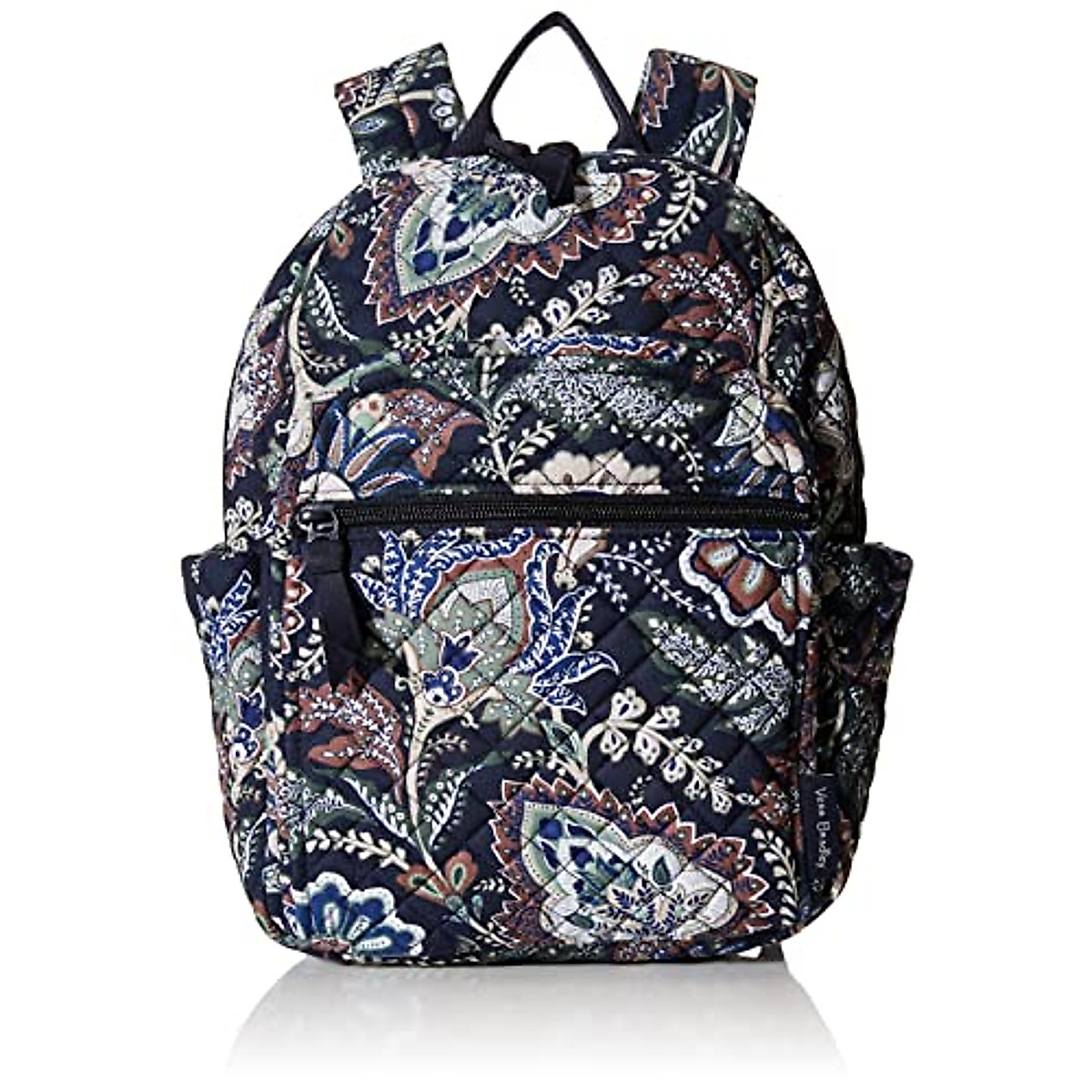 Vera Bradley Women's Cotton Small Backpack, Java Navy Camo - Recycled Cotton, One Size