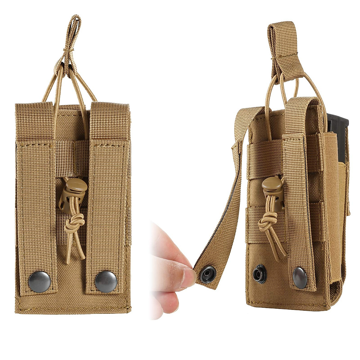 FRTKK Molle Mag Pouch, Open Top Single/Double/Triple Magazine Pouch Holder Carrier for M4 M16 AK AR Glock M1911 92F 9mm