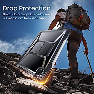 ZtotopCases for iPad Pro 12.9 Case 6th/5th/4th Generation 2022/2021/2020, Full Body Protective Rugged Cover with [Pencil Holder + Screen Protector] for iPad Pro 12.9 Inch 6th/5th/4th Gen, Gray